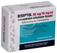 BISEPTOL INFUSIOONI KONTSENTRAAT 80MG+16MG 1ML 5ML N ...