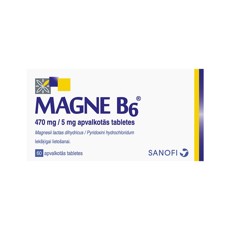MAGNE B6 KAETUD TBL 5MG+470MG N60 | BENU Veebiapteek